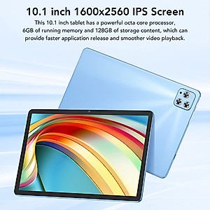 10.1 Inch Tablet, 6G RAM 128G ROM, 1600x2560 Octa Core, 5G WiFi Calling Tablet for Android10.1, 100‑240V, Full HD IPS Screen (US Plug)