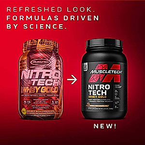 Muscletech Whey Protein Powder (Strawberry Shortcake, 2LB) - Nitro-Tech Whey Protein Isolate Smoothie Mix for Lean Muscle & Fast Recovery - 24g of Whey Gold Protein for Women & Men - Gluten-Free