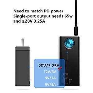 65W PD USB Type C Male Input to DC 7.4mm x 5.0mm Male (7.4mm x 0.6mm) Power Charging Cable Compatible for Dell Latitude E6420 E6430 E6430s E6430U E6440 E6500 E6510 (6.6 FT)