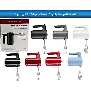 UpBright AC Adapter Compatible with KitchenAid KHMB732 KHMB732BM KHMB732WH KHMB732PA KHMB732ER KHMB732DG KHMB732OB KHMB732VB Kitchen Aid 7 Speed Cordless Hand Mixer ZD12D140080US 14V Battery Charger