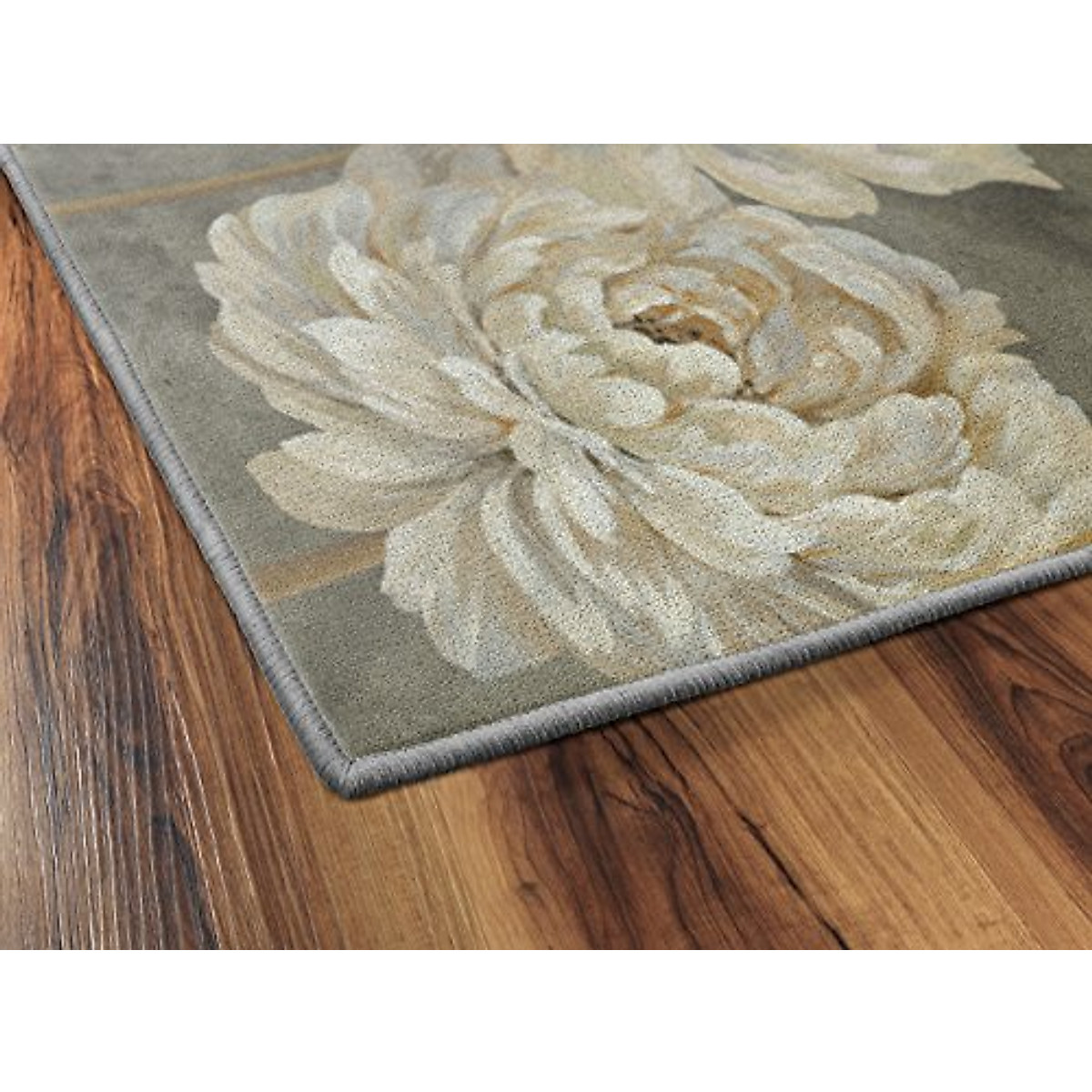 Brumlow Mills Pearl Grey Floral Study by Pamela Gladding Decorative Rug for Kitchen, Entryway Rug, Living Room or Bedroom Carpet, 2'6" x 3'10"