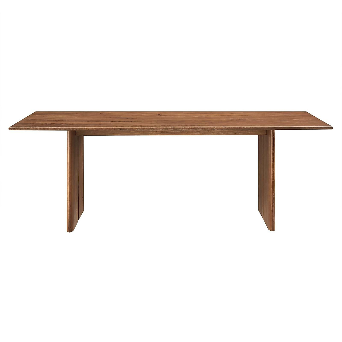 Modway Amistad 86" Solid Wood Modern Farmhouse Rectangular Dining Table in Walnut