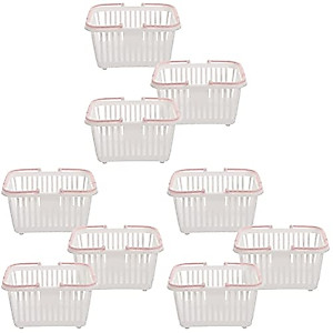 9pcs for Baskets Tote Desk White Kids Bins Pretend Eggs Storage Snacks Plastic, Beach Basket, Picnic Basket Fruits Bedroom Compact Handles Party Desktop Small Grocery Shower