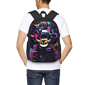 Fri-day Cartoon Night Fun-kins Backpack Cartoon Laptop Backpacks Lightweight Fashion Travel Daypack Large Capacity Multifunction Adjustable Straps Bags For Women Men