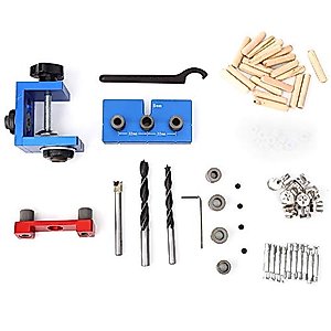 MISNODE 3 in 1 Woodworking Hole Positioner Aluminum Alloy Drilling Locator Drill Guide Hole Puncher Set Hole Punch Locator Kit Drilling Jig Tool Accessories for Woodworking
