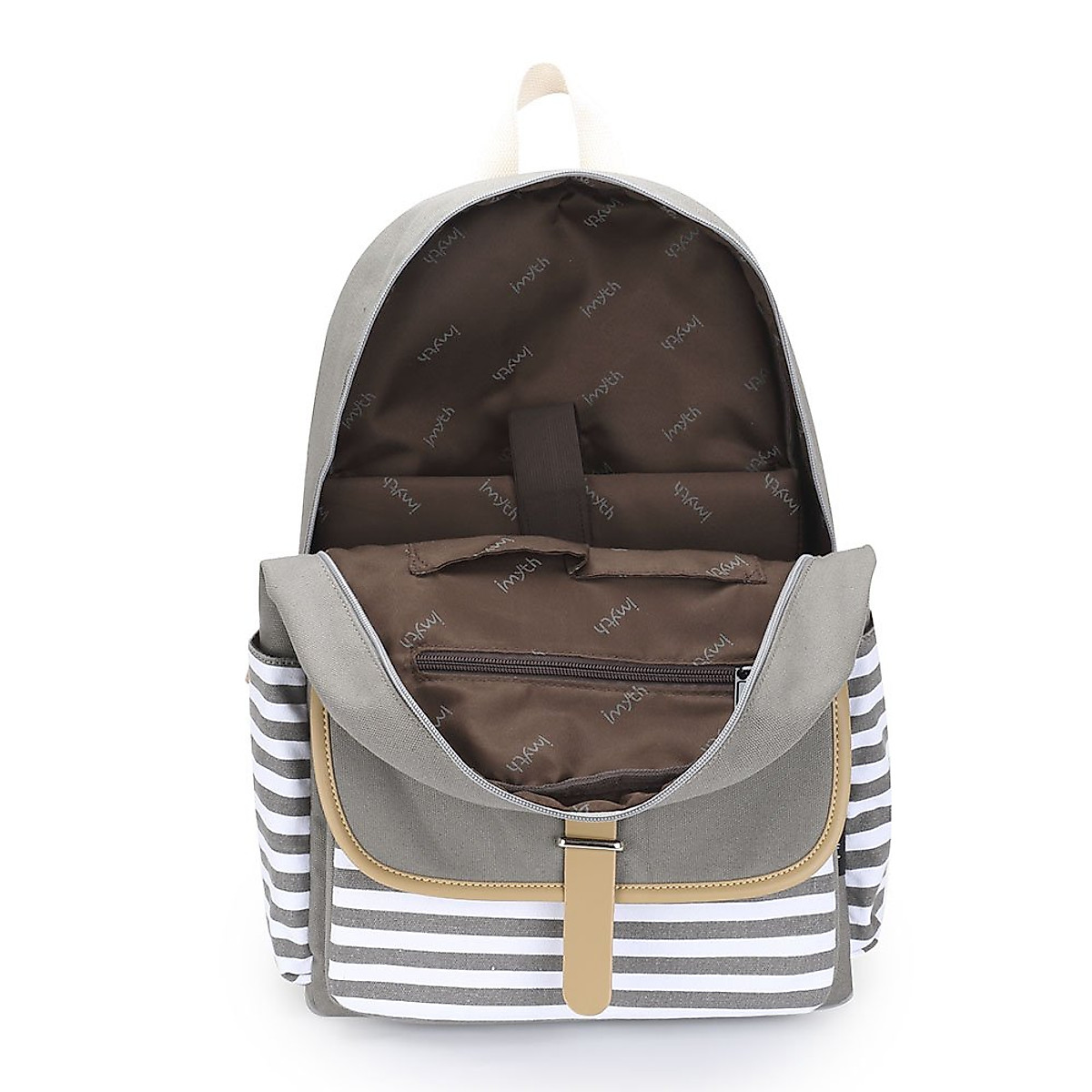 IMYTH Classical School Backpack for girls teen, Large Capacity Canvas laptop bag with YKK zipper fit 15.6 inch