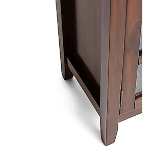 SIMPLIHOME Artisan SOLID WOOD 38 Inch Wide Transitional Medium Storage Cabinet in Russet Brown, For the Living Room, Entryway and Family Room