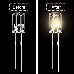 Mudder 180 Pcs LED 5mm Christmas String Lights Replacement Bulbs Energy Efficient LED Halloween Wire Light Set Connectable Home Decor Light Bulb for Festival Patio Garden Wedding Holiday (Warm White)