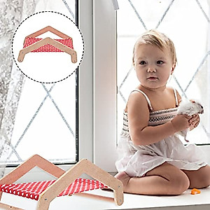 balacoo Ferret Hammock Wooden Elevated Pet Bed Cat and Dog Hammock Bed Elevated Cloth Bed Raised Pet Cot Hamster Sleeping Bed Pet Supplies Stuffed Hamster