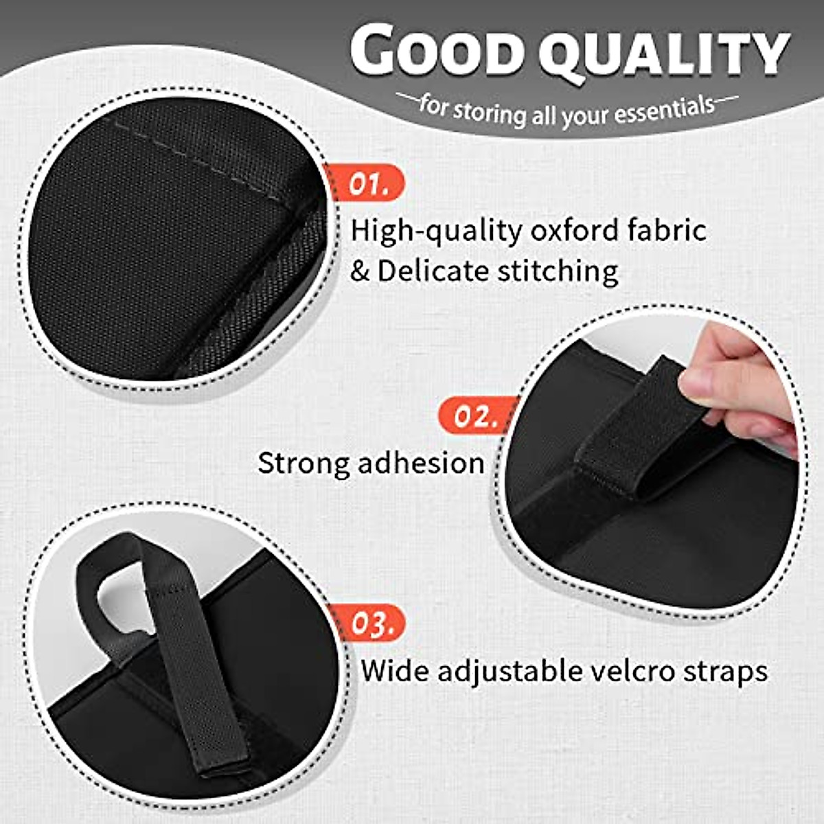 hizgo Bedside Caddy, Hanging Bedside Storage Organizer with 8 Pockets, Bunk Bed Organizer for College Dorm Room, Bunk/Loft Bed, Hospital Bed Rail, Camp (Black)