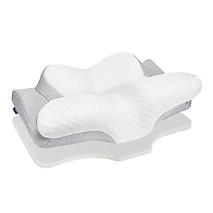 Teemour Neck Support Pillow for Side Back Stomach Sleepers Cooling Pillow with Pillowcase