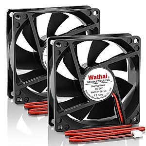 Wathai 80mm 24V DC Cooling Fan 2Pin 24Volt 80mm x 25mm Brushless 3 Inch Fan High Speed for DIY Ventilation Exhaust Projects Cooling 2 Pack