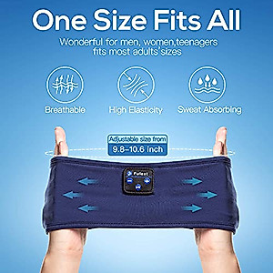 Fulext Sleep Headphones Wireless, Upgrage Wireless Sports Headband Headphones with Ultra-Thin HD Stereo Speakers Long Time Play for Side Sleepers Running Yoga Travel, Gifts for Men Women