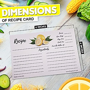 50-Pack Durable Recipe Cards 4x6 |Double Sided Recipe Cards | Chicken Recipe Cards|10pt Matte 4x6 Recipe Cards |Large 4x6 recipe cards double sided for Easy Writing| Recipe Cards for Bridal Shower