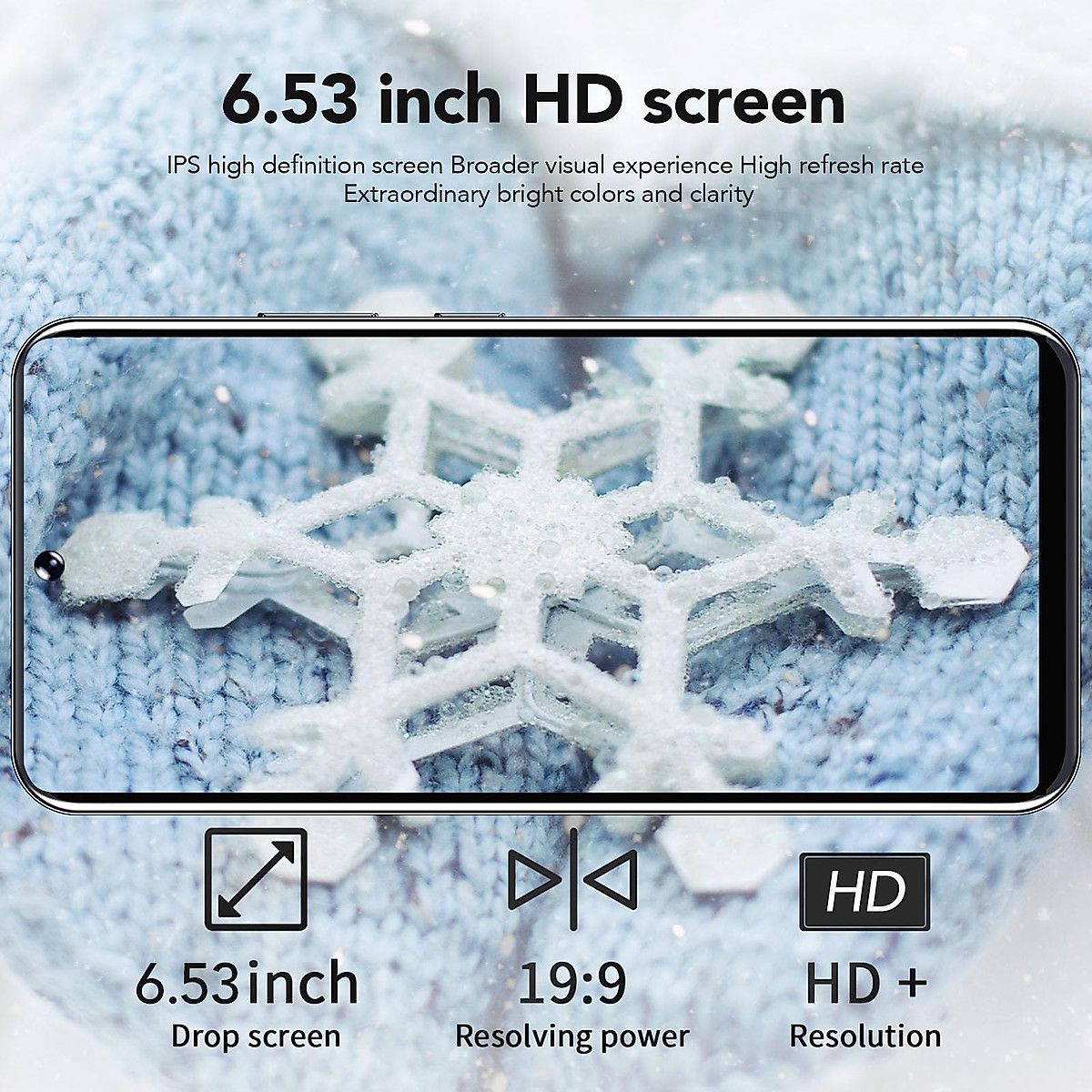 M13 Pro Plus Cell Phone, for Android 11 Unlocked Smartphone with, 4G Unlocked Phones, 6GB 64GB ROM, 6.53 HD Display, 8MP 21MP Dual Camera, Dual SIM, 4500mAh Battery