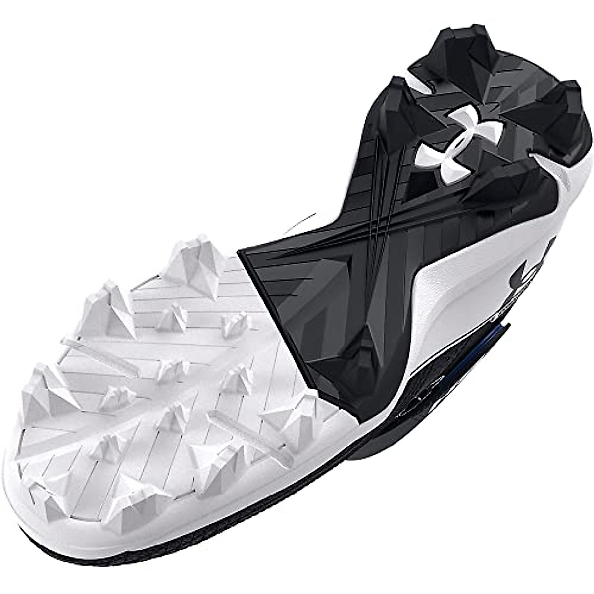 Under Armour Boys' Little Kid Harper 7 Mid Junior Rubber Molded Baseball Cleat, (001) Black/White/Black, 2