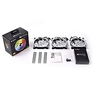 LIAN LI Bora Digital Series RGB BR DIGITAL-3R S, 120mm Addressable RGB LED PWM Fan, 3 Fans Pack - Silver Frame,Sliver