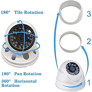 4K 8MP 180° Panoramic Ultra Wide Viewing Angle Fisheye Eyeball Dome TVI CVI AHD Analog 4 in 1 CCTV Security Camera, 30ft IR Night Vision, Outdoor, Full Metal Housing, ONLY Compatible with 8MP DVR