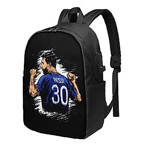 LUJA DLING Paris Psg #30 Messi 2021 Adult Youth Backpacks Student Bag Laptop Bag Bookbag Usb Backpack 17 Inch For Daily