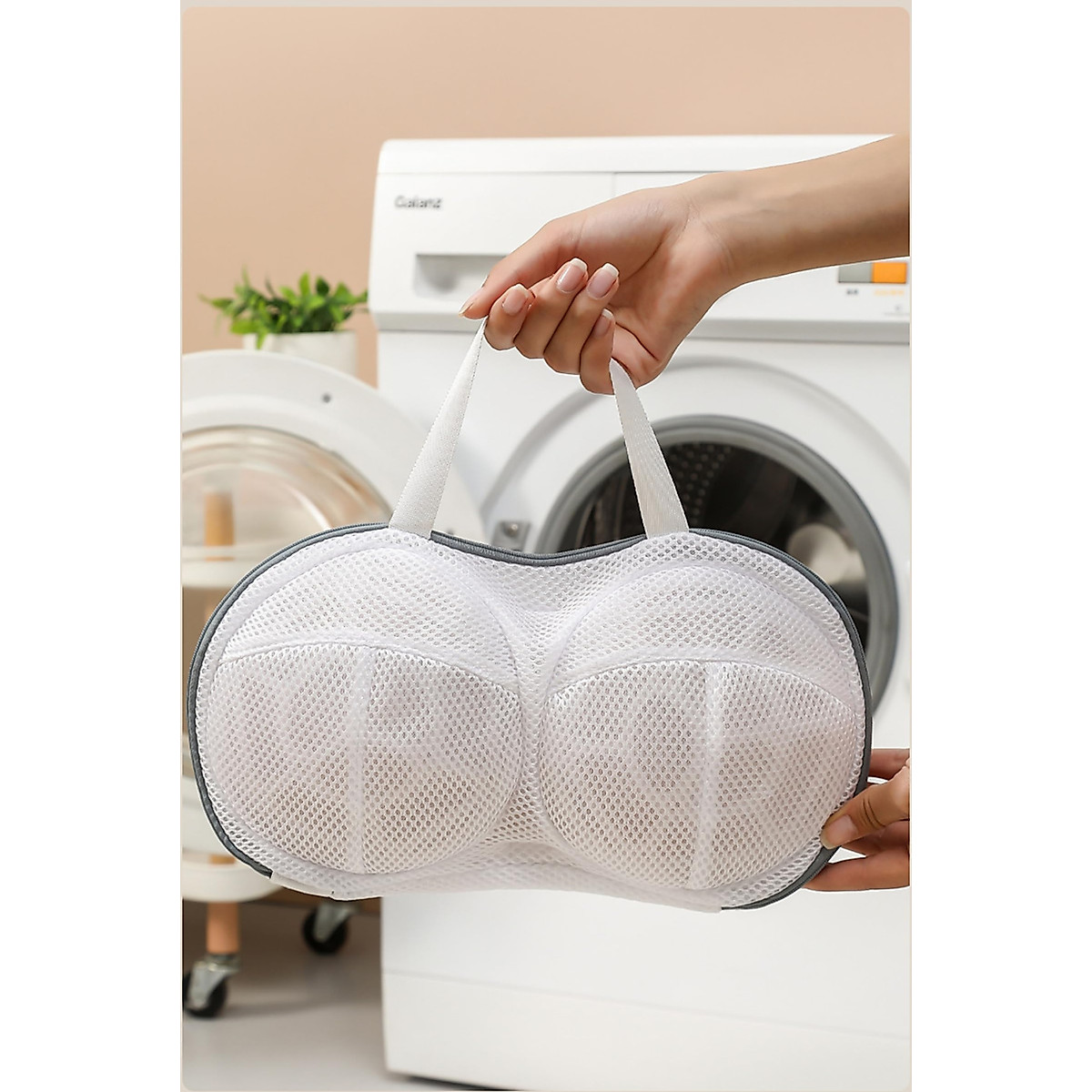 3pcs bra washing bags for laundry, bra washer protector for laundry,lingerie bags for washing delicates Fits for A-C Cups Bras（Gray）