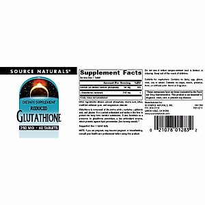 Source Naturals Glutathione, Supplement for Liver Support, 250mg - 60 Tablets