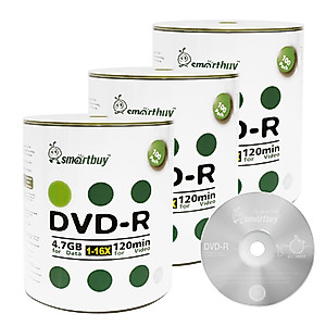 Smartbuy 300-disc 4.7gb/120min 16x DVD-R Logo Top Blank Data Recordable Media Disc
