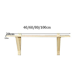 PIBM Stylish Simplicity Shelf Wall Mounted Floating Rack Shelves Tripod Log Bookshelf Bearing Strong Easy to Install,4 Sizes, a , 60x20x1.8 cm