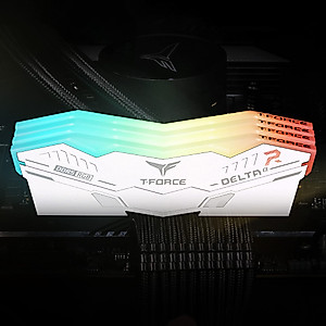 TEAMGROUP T-Force Delta Alpha RGB DDR5 Ram 32GB Kit (2x16GB) 6000MHz (PC5-48000) CL38 Intel XMP 3.0 & AMD Expo Compatible Desktop Memory Module Ram White - FF8D532G6000HC38ADC01