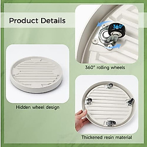2 Packs Rolling Plant Caddies, 12Inch Heavy Duty Plant Caddy with Hidden Wheels, Rolling Planter Caddies with Wheels, 360° Rolling Plant Roller Base with Casters, Beige