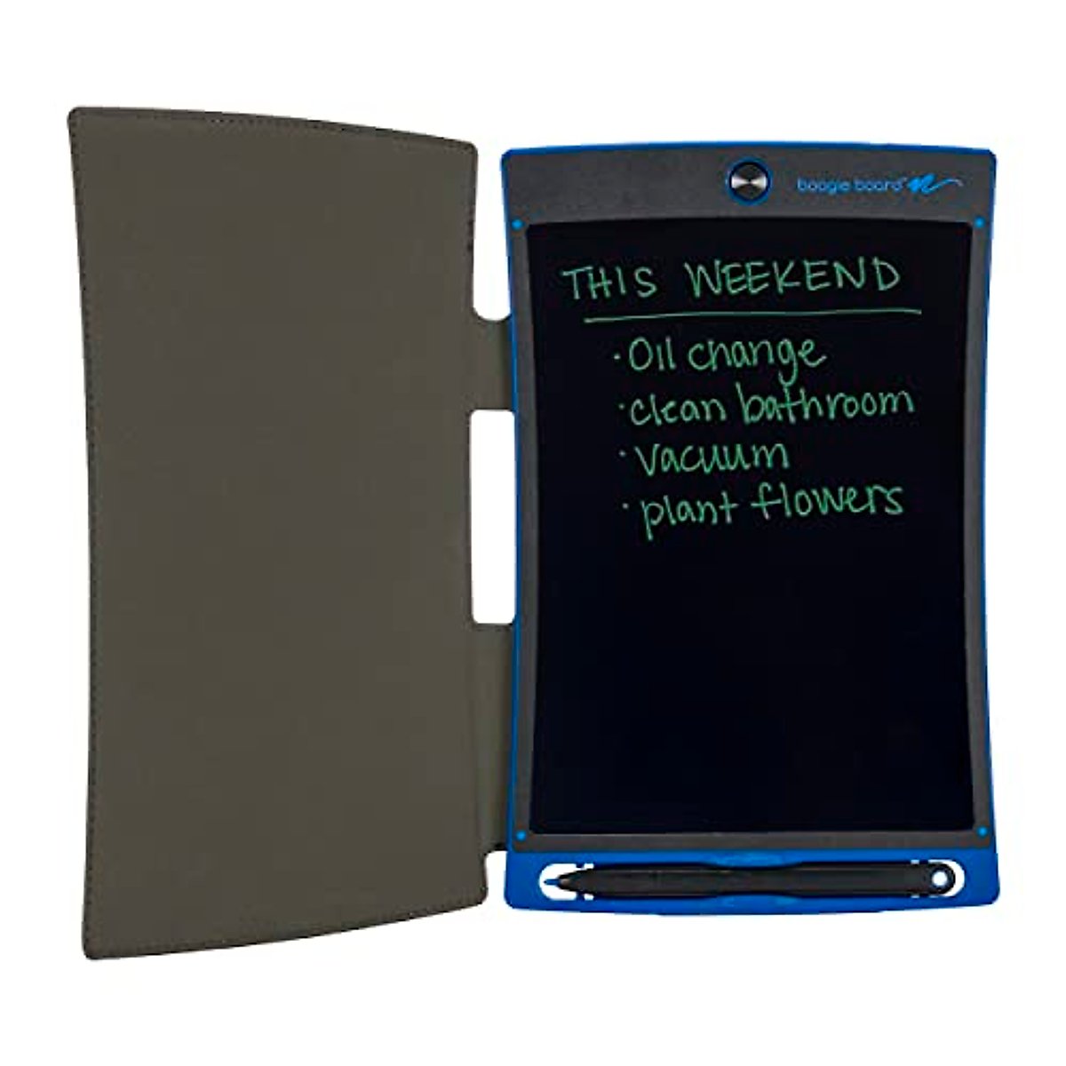 Boogie Board Jot Reusable Writing Tablet for Adults, 8.5" Digital Notebook with Instant Erase, Digital Notepad with Magnets, Note Taking Tablet for Work or School, Blue with Protective Folio
