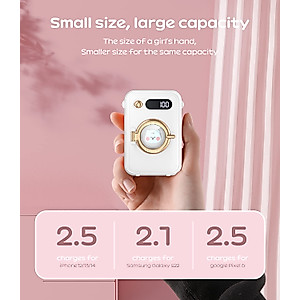 TTVCER Portable Charger 10000mAh, 22.5W USB C Small Cute Power Bank Fast Charging Compact Battery Pack with Built in 2 Cables and Precise led Digital Display,Compatible with iPhone,Tablet,Samsung