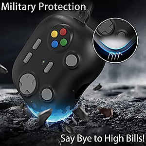 volport Airpods 3 Case Cover, Airpods 3 Case Protective Accessories Skin with Keychain Compatible with Apple Airpods 3rd Generation 2021 for Women Men Girls Boys,Front LED Visible, Black