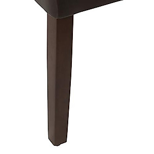 HomePop Parsons Upholstered Accent Dining Chair, Set of 2, Dark Brown Faux Leather