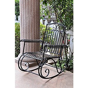 International Caravan Iron Scroll Patio Rocker