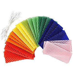 The Dreidel Company Make Your Own Hanukkah Beeswax Candles, Complete DIY Chanuka Candles Starter Kit (DIY 48 Candles)