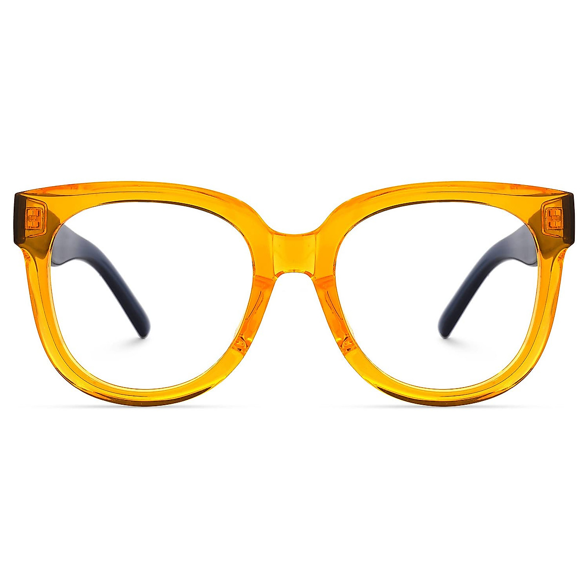 Zeelool Unisex Retro Oversized Square Glasses with Non-prescription Clear Lens Harrell ZOP049594-06 Yellow