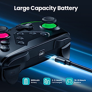 VOYEE Switch Controllers Compatible with Switch/Lite/OLED, Programming Wireless Pro Controller with Motion Control, Vibration, Wake-up, Turbo, Screenshot