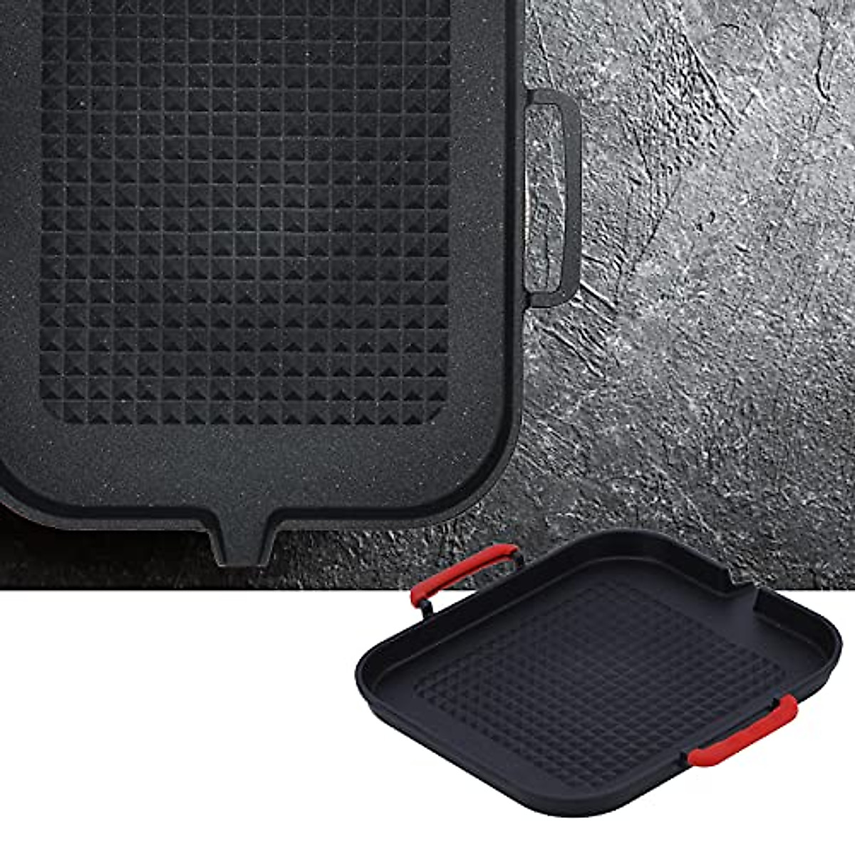 Garden supplies Multi Function Barbecue Plate Portable BBQ Non‑Stick Baking Tray for Home Restaurant Outdoor(RvSky)