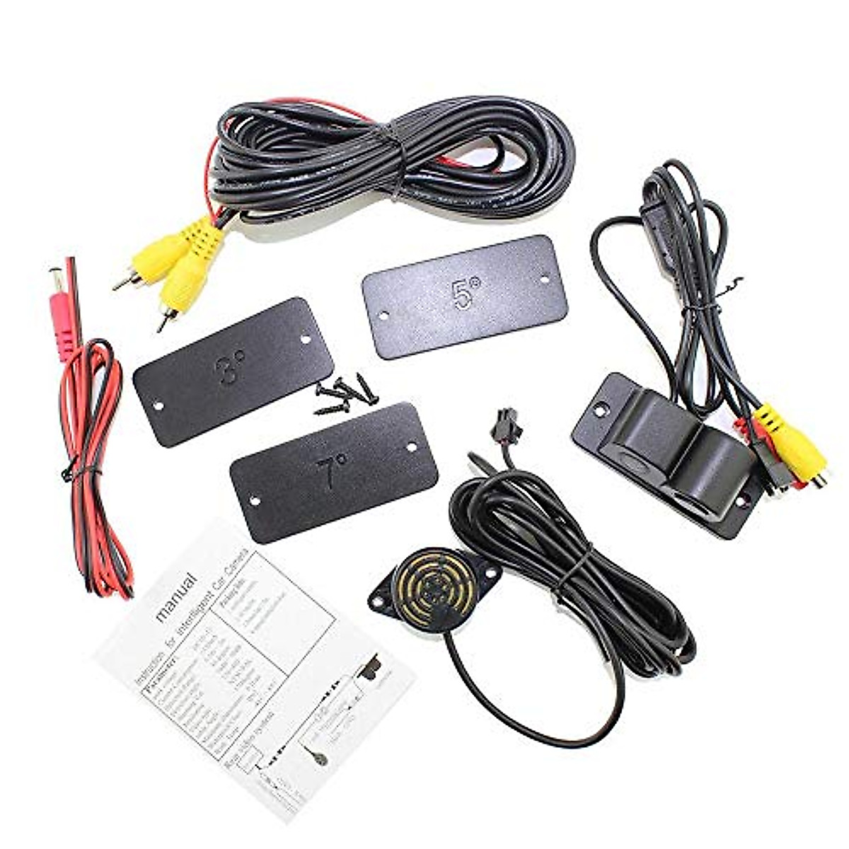 Polarlander Car Rear View Camera 2In1 Design Camera Parking Sensor Kit Auto Reversing Rearview Backup Parking Radar 170 Degree