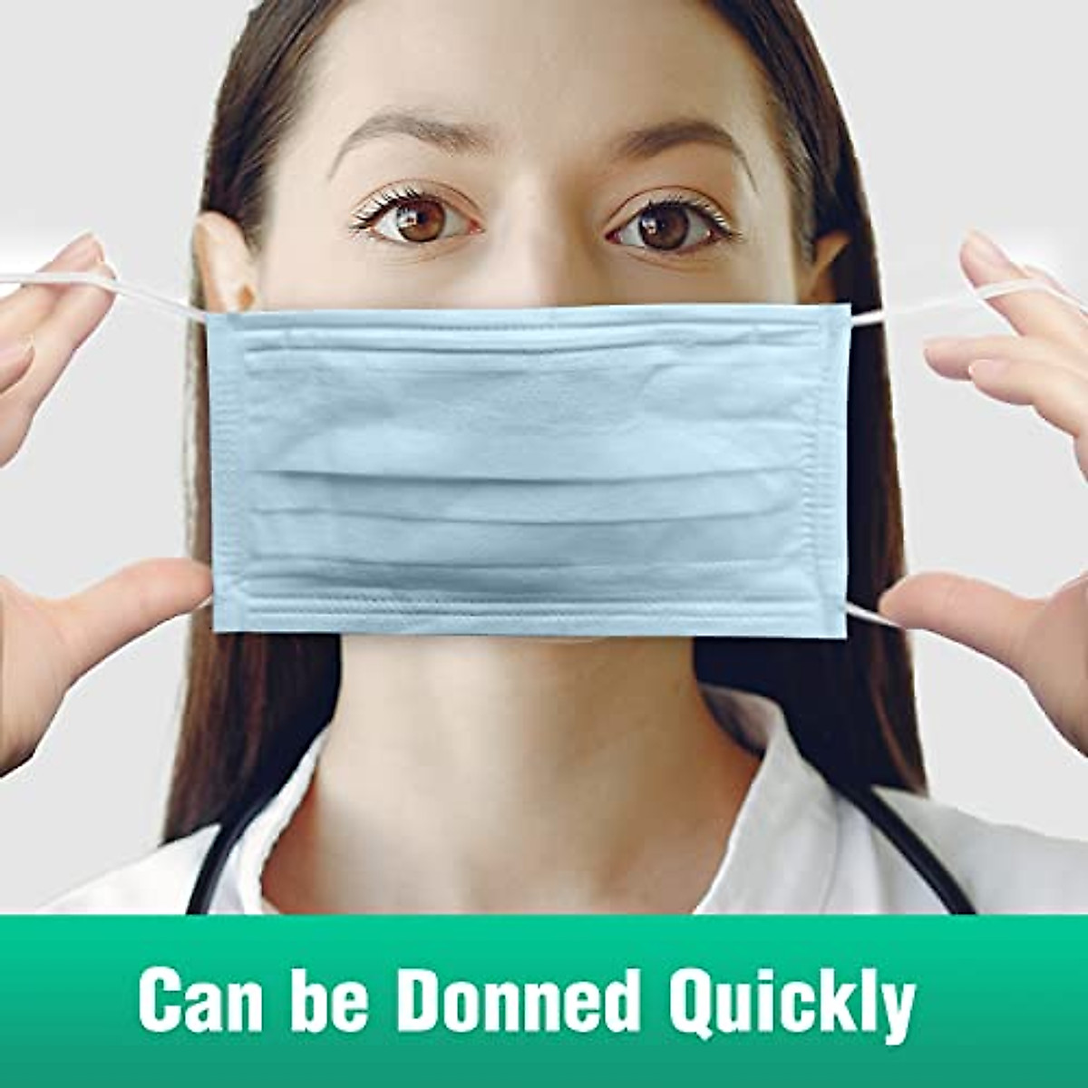 EG ECOGUARD Masks Made in USA, ASTM Level 3 Disposable Medical Grade Procedure Face Mask for Protection, 3-Ply EcoGuard B with Earloop, 50 Pack (Model No.: ECO01)