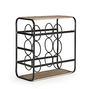 Christopher Knight Home Rauser Wine Rack, Black + Natural