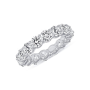 Elegant 10k White Gold 4.5 CT CZ Eternity Band (Size 11)