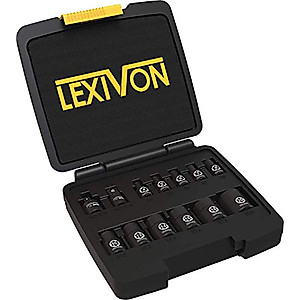 LEXIVON E-TORX Socket Set, Chrome Vanadium Alloy Steel | 13-Piece Female Star Socket E4 - E20 Set | Enhanced Storage Case (LX-147)
