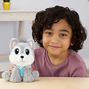 Little Tikes Rescue Tales Babies - Husky | Soft Cuddly Plush Pet Toy with Collar, Tag, Doghouse, Stickers, Activities | Ages 3+