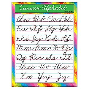 Cursive Alphabet Zaner-Bloser Learning Chart