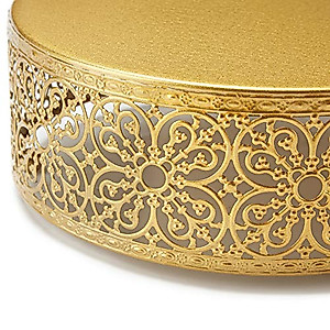 Hotity 3 Sets Cake Stands Round Cake Stand Set Metal Display Cupcake Stands for Dessert, Gold