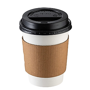 Comfy Package [12 oz. - 100 Sets Disposable Coffee Cups with Lids and sleeves - To Go Paper Hot Cups for Travel and Office Use
