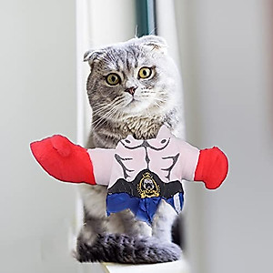 PENO Pet Halloween Costume, Stylish Dog Cosplay Clothes Boxing Clothes Exquisite Printing Cat Clothes for Parties