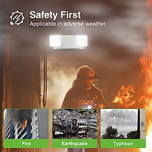 FREELICHT 4 Pack LED Emergency Lights for Business, with Battery Backup, Two Head Adjustable LED Emergency Square Lighting, UL 924 Certified