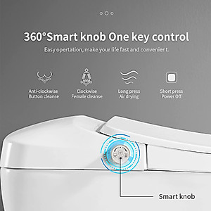 Simple Project Smart Toilet, Smart Bidet Toilet, One Piece Smart Toilet Bidet with Remote Control | Luxury Bidet Toilet with Smart Toilet Seat, Auto Flush, Warm Air Drying, Massage Washing